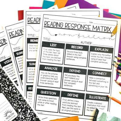 36 Choice Board Prompts for Fiction and Non-Fiction Texts - Literacy In ...