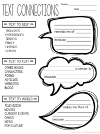 Text Connections Graphic Organizer PDF - Literacy In Focus