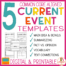 5 Different Common Core Current Event Templates - Literacy In Focus