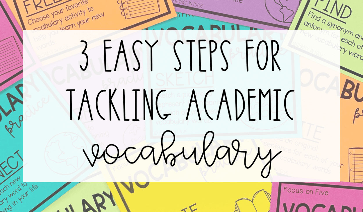 3 Easy Steps for Tackling Academic Vocabulary | Literacy in Focus | A ...