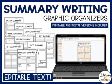 10 Graphic Organizers for Summary Writing - Literacy In Focus