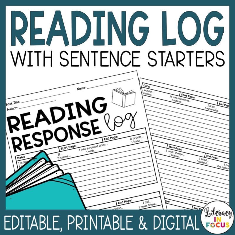 7 Reasons to Use Reading Response Logs - Literacy In Focus