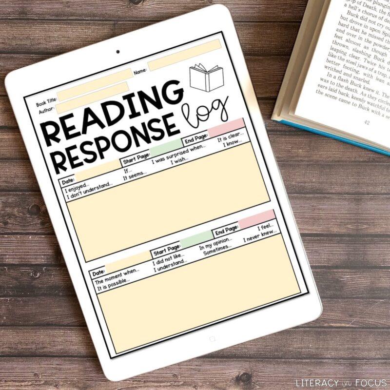 7 Reasons to Use Reading Response Logs - Literacy In Focus
