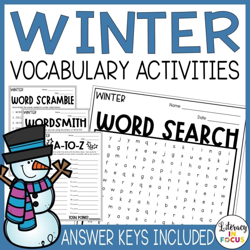 4 Winter Vocabulary Activities Your Students Will Love - Literacy In Focus