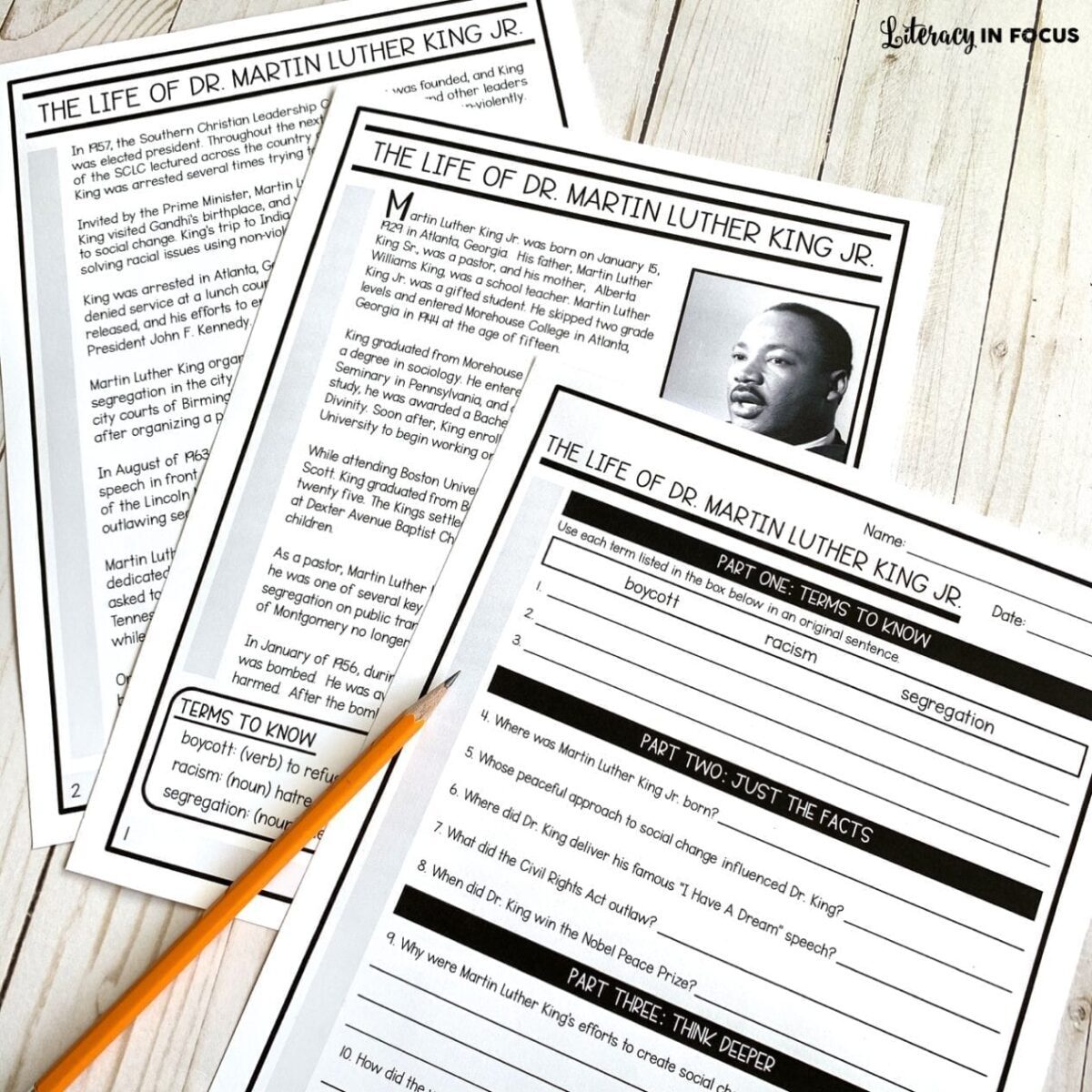 Celebrate Martin Luther King Day with Station Activities - Literacy In ...