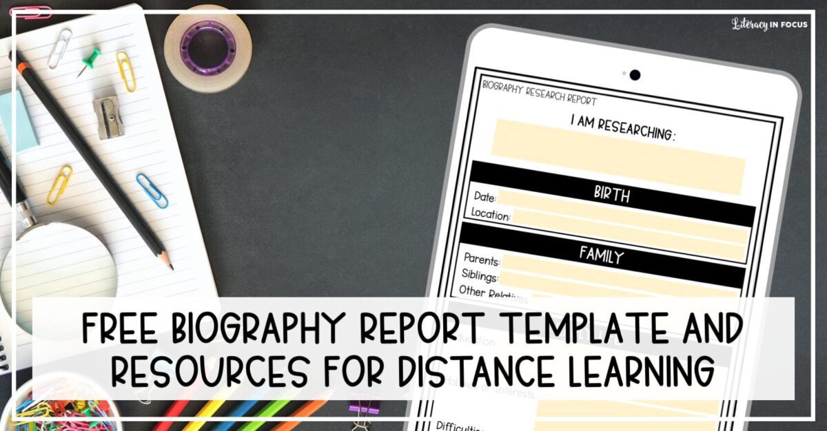 Free Biography Report Template and Resources for Distance Learning ...