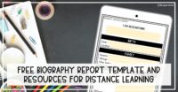 Free Biography Report Template and Resources for Distance Learning ...