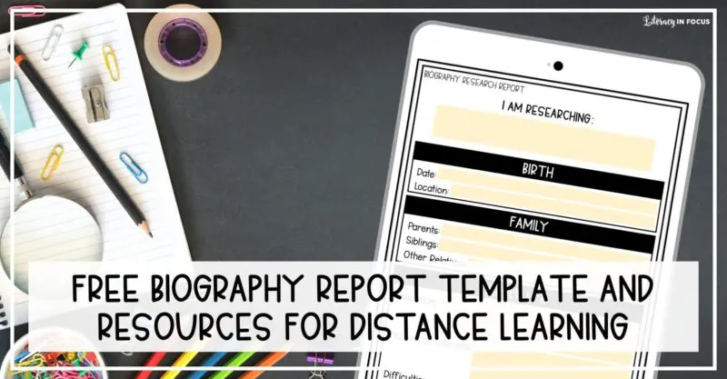 Free Biography Report Template and Resources for Distance Learning ...