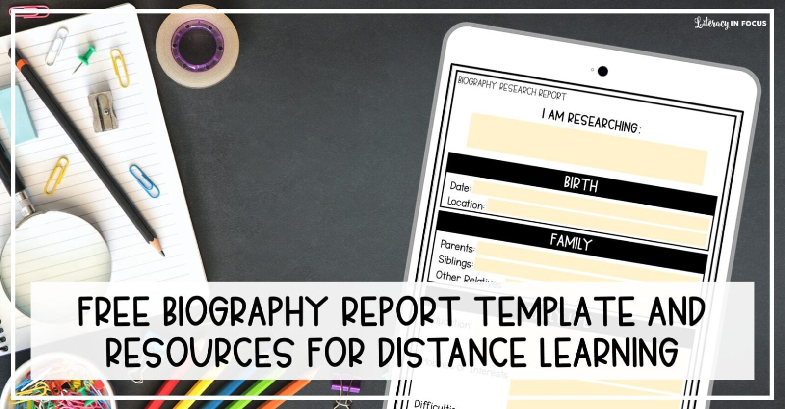 Free Biography Report Template and Resources for Distance Learning ...