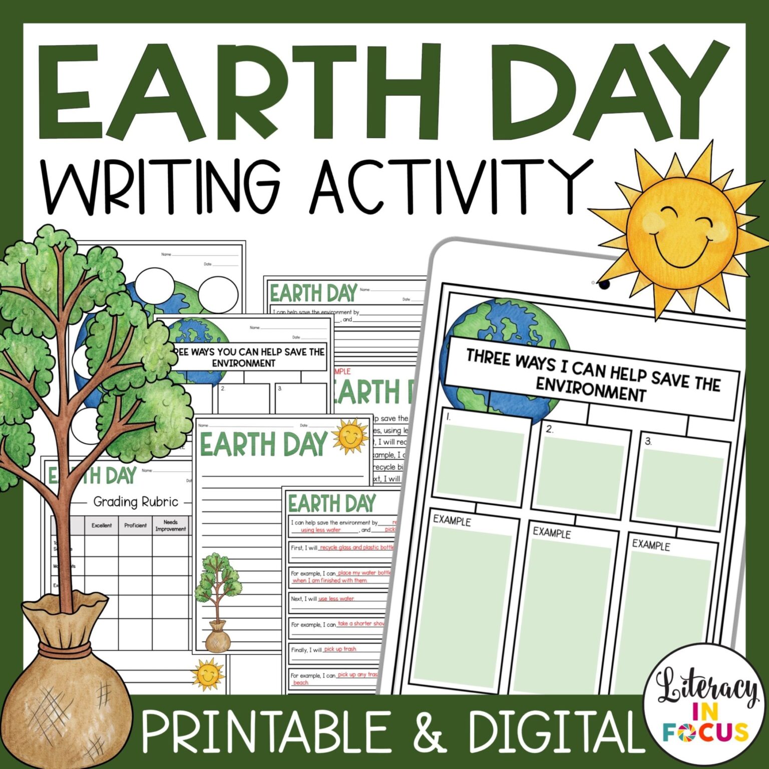Earth Day Writing Activity for Kids - Literacy In Focus
