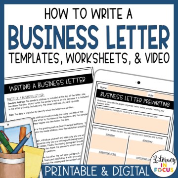 10 Student-Friendly Business Letter Writing Prompts - Literacy In Focus
