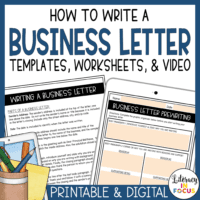 10 Student-Friendly Business Letter Writing Prompts - Literacy In Focus
