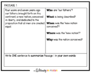 The Gettysburg Address Summary Writing Lesson - Literacy In Focus
