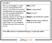 The Gettysburg Address Summary Writing Lesson - Literacy In Focus