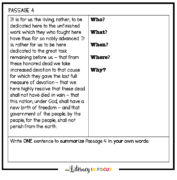 The Gettysburg Address Summary Writing Lesson - Literacy In Focus