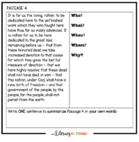 The Gettysburg Address Summary Writing Lesson - Literacy In Focus
