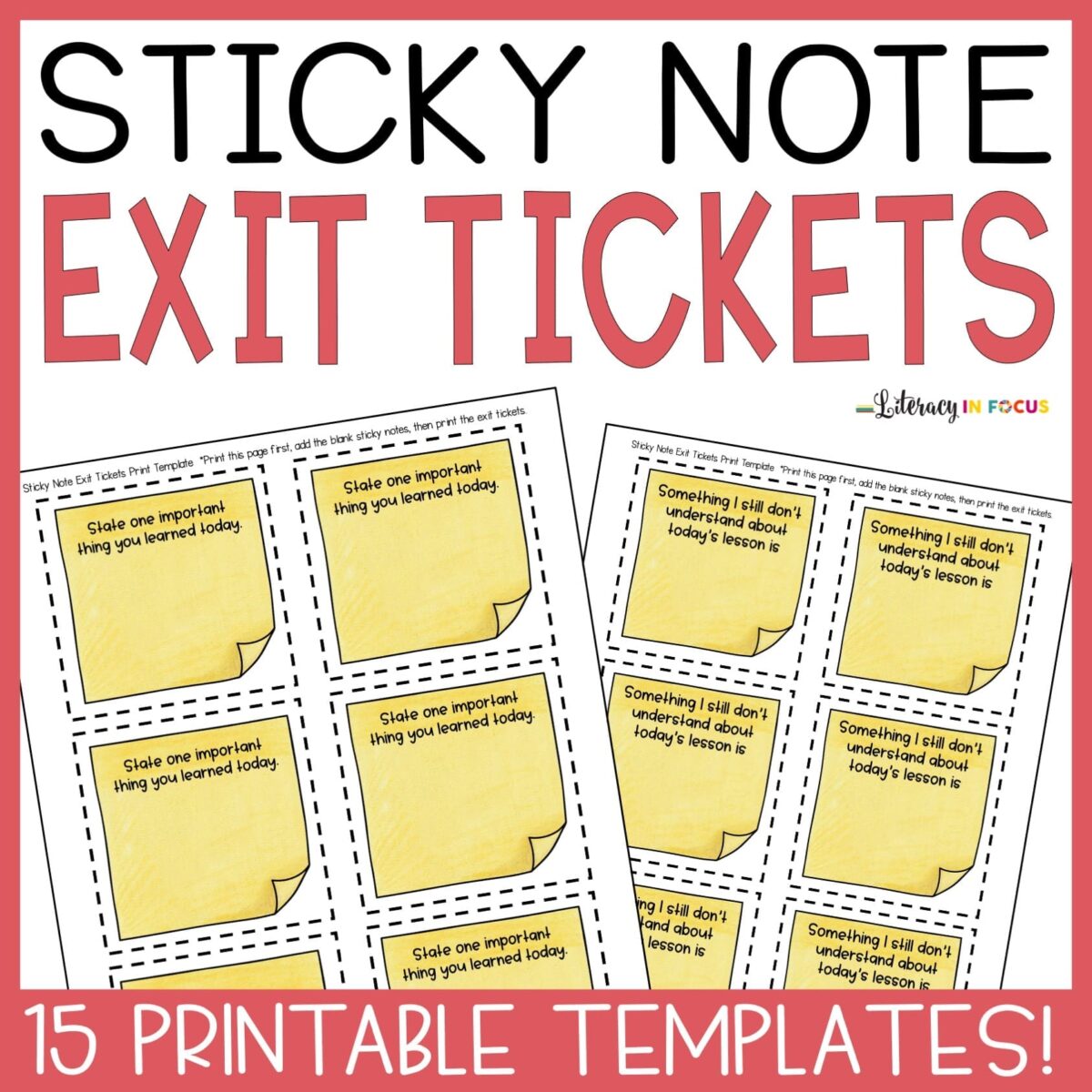 11 Compelling Reasons To Use Exit Tickets - Literacy In Focus