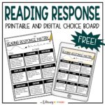 Free Reading Response Fiction Choice Board - Literacy In Focus