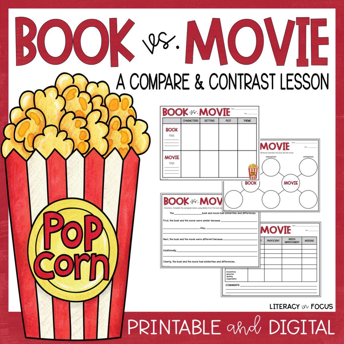 Book vs. Movie Discussion Questions and Activity - Literacy In Focus