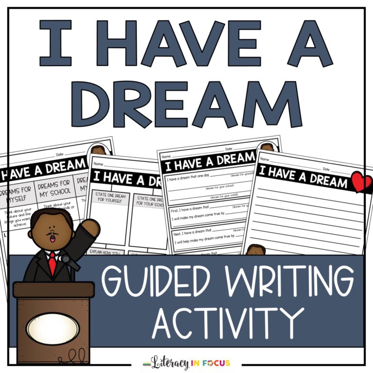 Martin Luther King Day Writing Activity for Elementary & Middle School ...