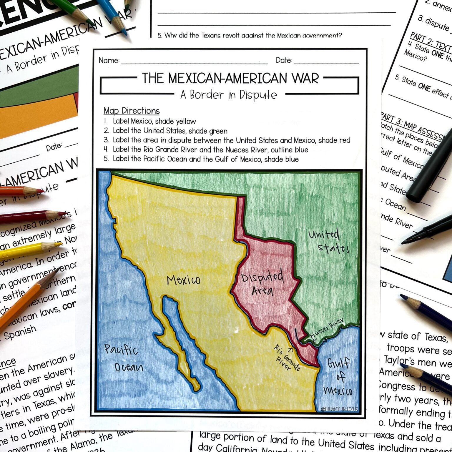 Mexican-American War Lesson Plan and Map Activity - Literacy In Focus