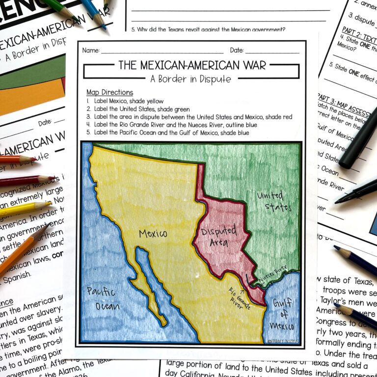 Mexican-American War Lesson Plan and Map Activity - Literacy In Focus
