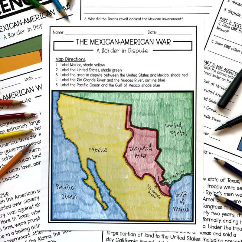 Mexican-American War Lesson Plan and Map Activity - Literacy In Focus