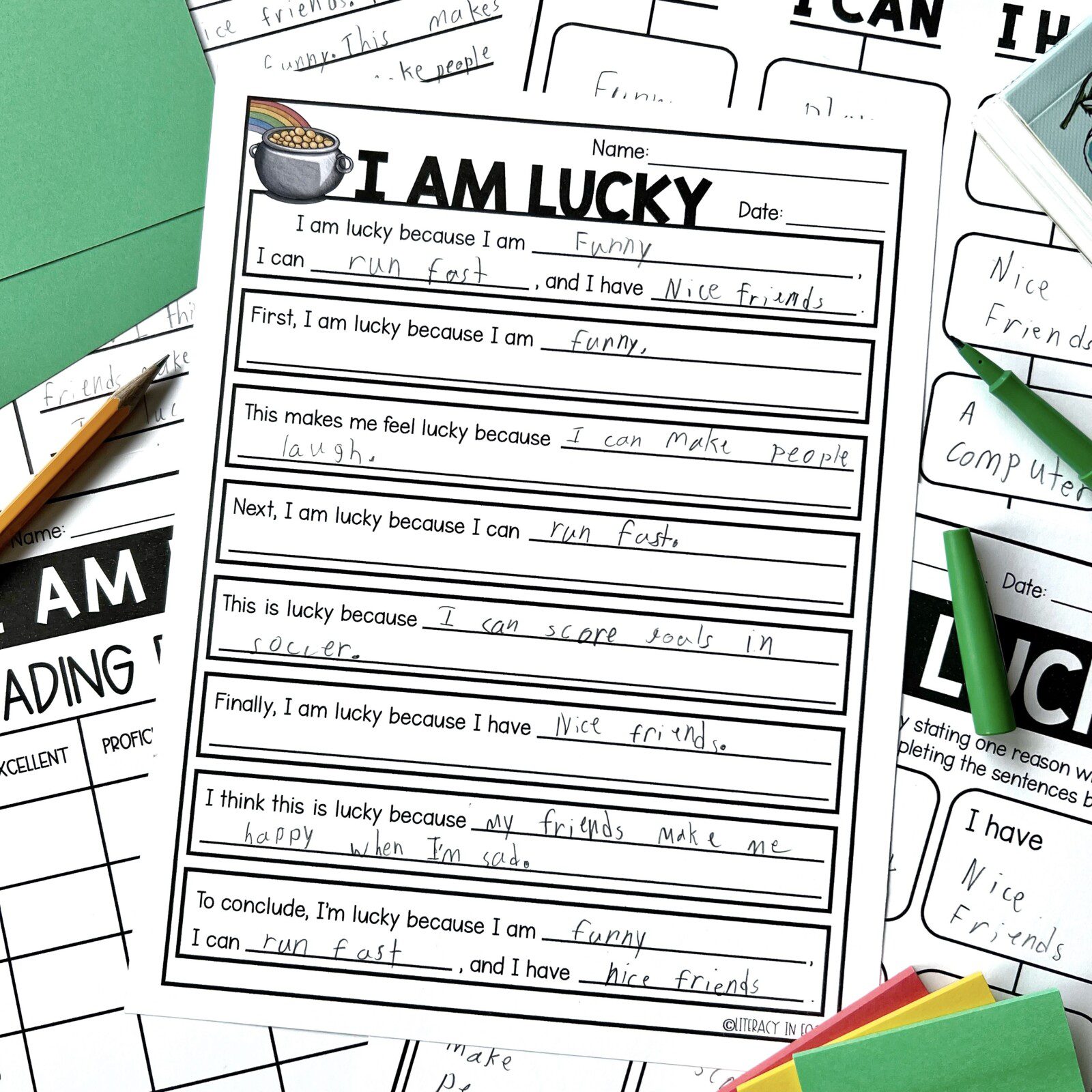 I Am Lucky St. Patrick's Day Writing Activity - Literacy In Focus