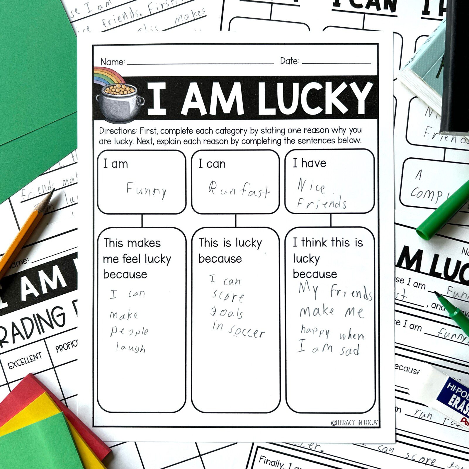 I Am Lucky St. Patrick's Day Writing Activity - Literacy In Focus