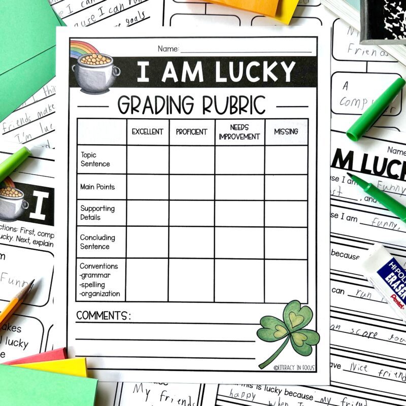I Am Lucky St. Patrick's Day Writing Activity - Literacy In Focus