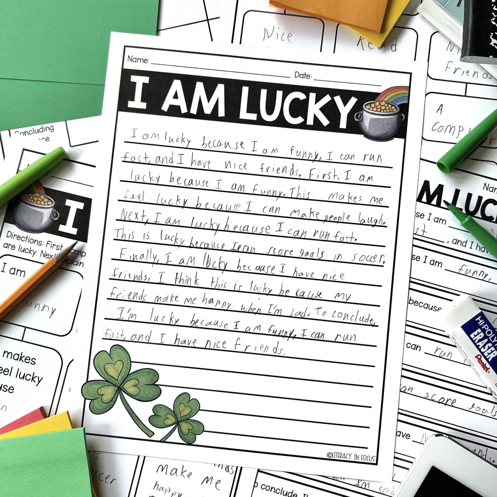 I Am Lucky St. Patrick's Day Writing Activity - Literacy In Focus