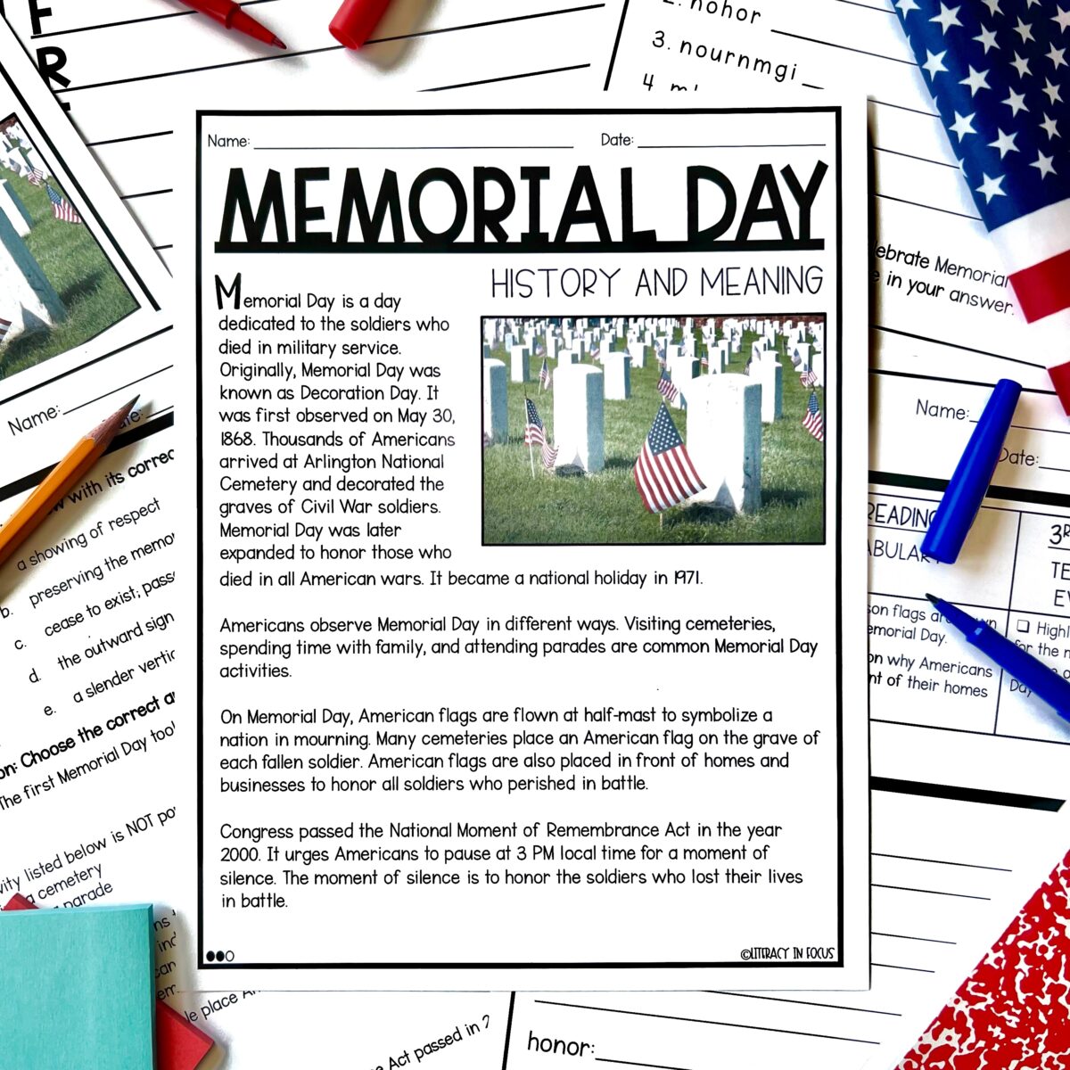 8 Memorial Day Activities for Upper Elementary and Middle School ...