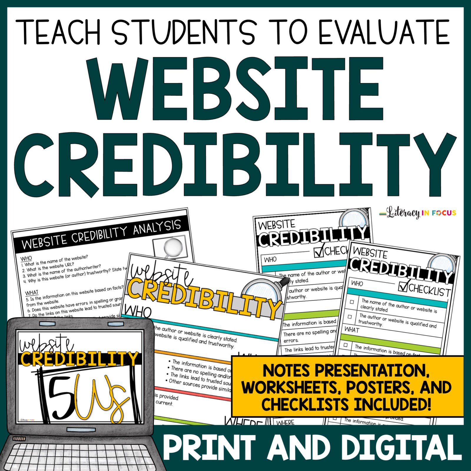 Free Website Evaluation Checklist for Elementary and Middle School ...
