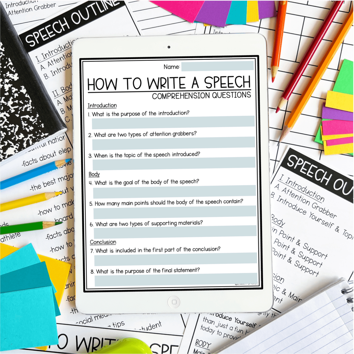 Speech Writing Outline And Format For Students Literacy In Focus