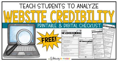 Free Website Evaluation Checklist for Elementary and Middle School ...
