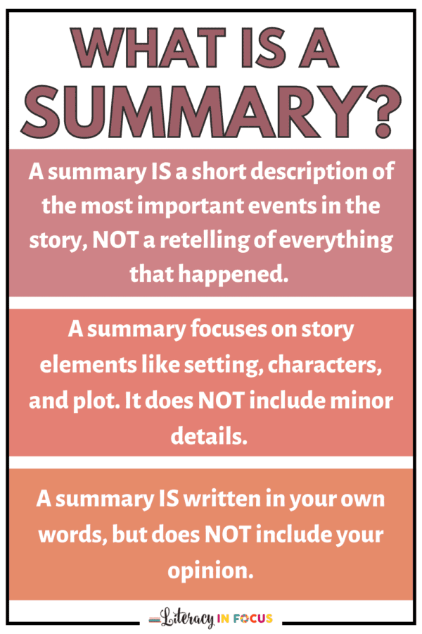 8 Strategies for Teaching Fiction Summary Writing - Literacy In Focus