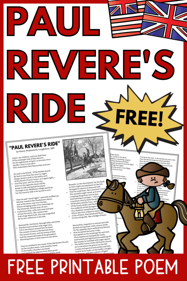 Paul Revere’s Ride Analysis Questions and Comprehension Activities ...