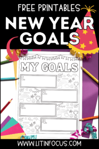 Free Goal Worksheet and Happy New Year Coloring Pages For Kids ...