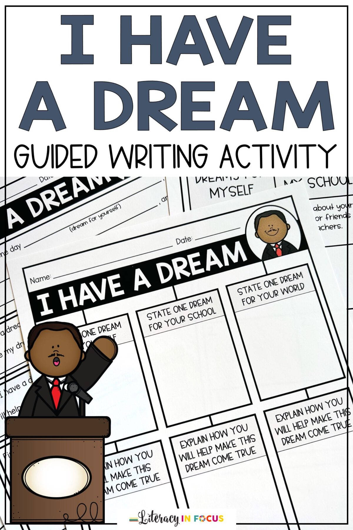 Martin Luther King Day Writing Prompts for Elementary and Middle School ...