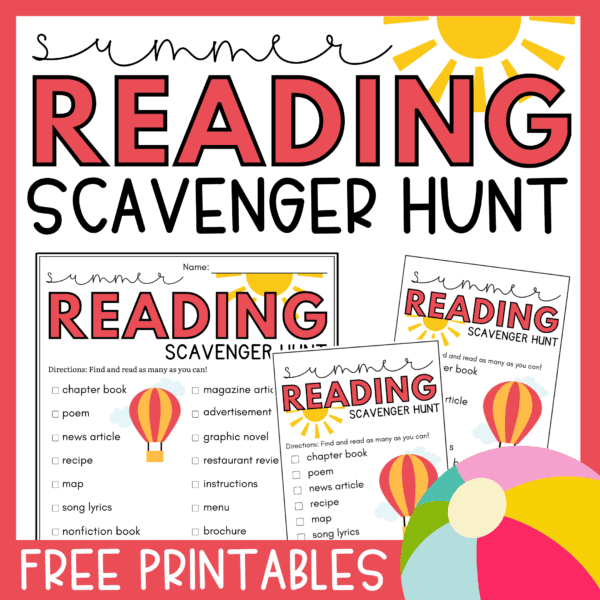 Free Reading Challenge Printable | Summer Scavenger Hunt - Literacy In ...