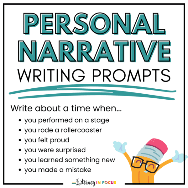 Personal Narrative Brainstorming Activity | How to Pick a Topic ...