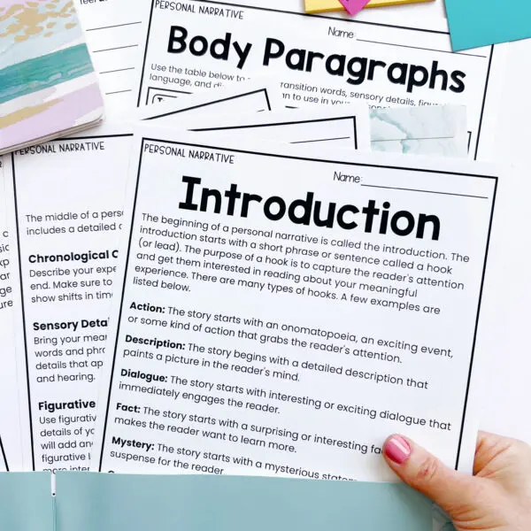 Personal Narrative Anchor Chart | Free Printable PDF - Literacy In Focus