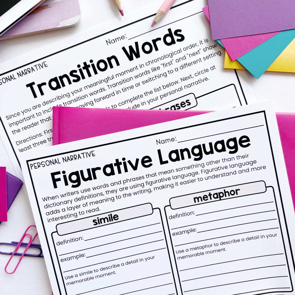 Personal Narrative Brainstorming Activity | How to Pick a Topic ...