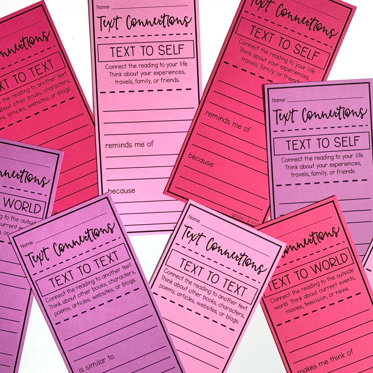 Text Connections Graphic Organizer PDF - Literacy In Focus