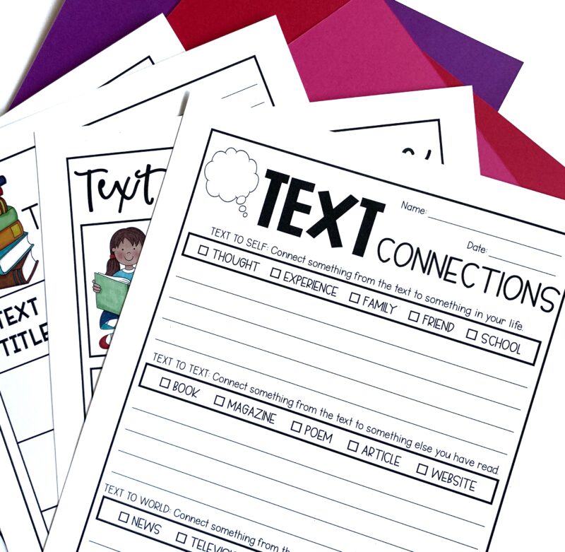Text Connections Graphic Organizer PDF - Literacy In Focus
