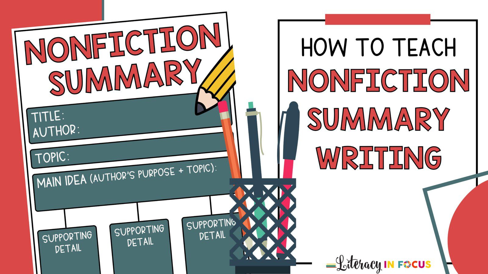 Anchor Chart for Teaching Nonfiction Summarizing - Literacy In Focus