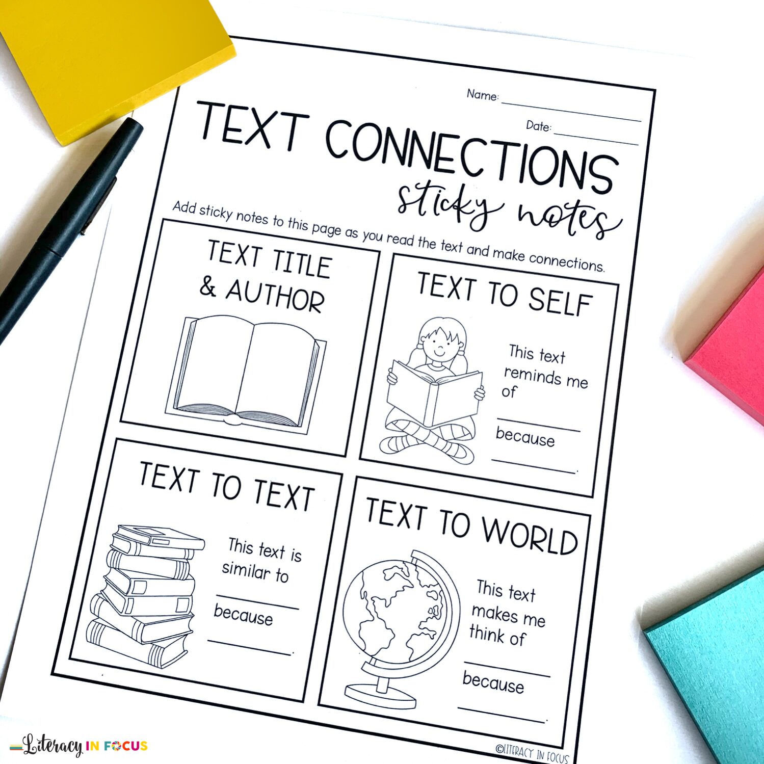 Text Connections Graphic Organizer PDF - Literacy In Focus