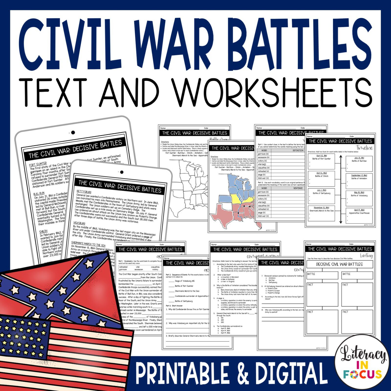 Civil War Battles Timeline Activity | Free Worksheet - Literacy In Focus