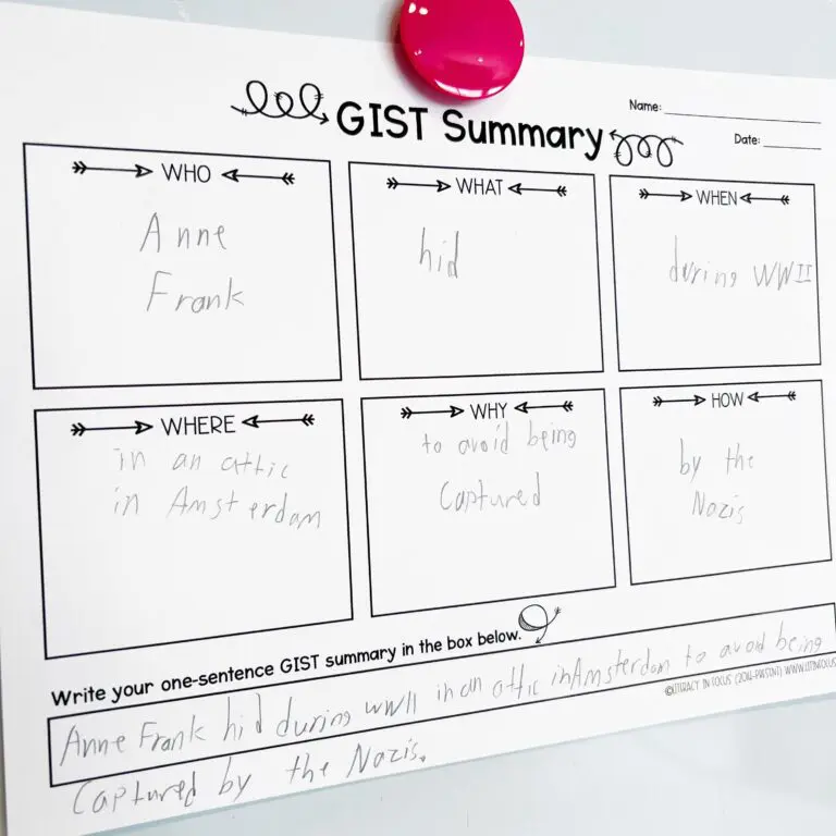 Improve Reading Comprehension with the GIST Strategy - Literacy In Focus