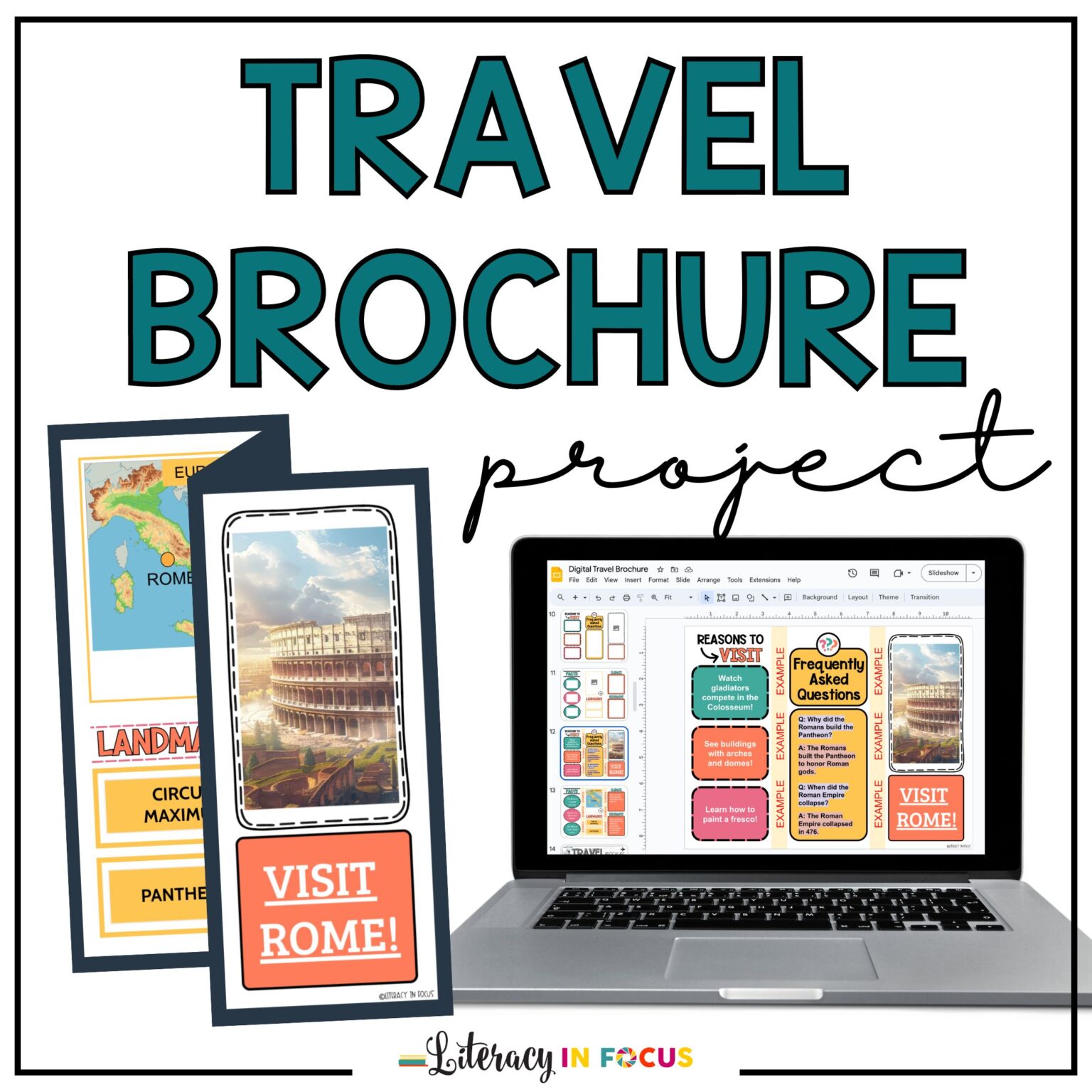 Free Travel Brochure Template Printable PDF - Literacy In Focus